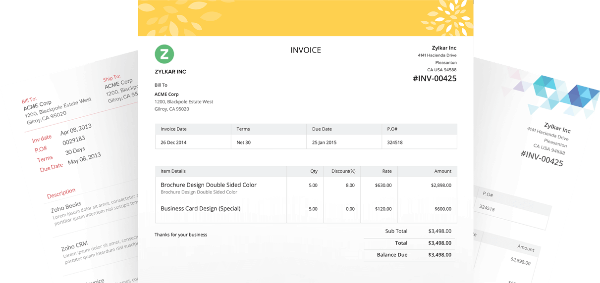 Online Invoice Software Invoicing System Zoho Invoice