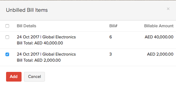 Multiple expenses invoices