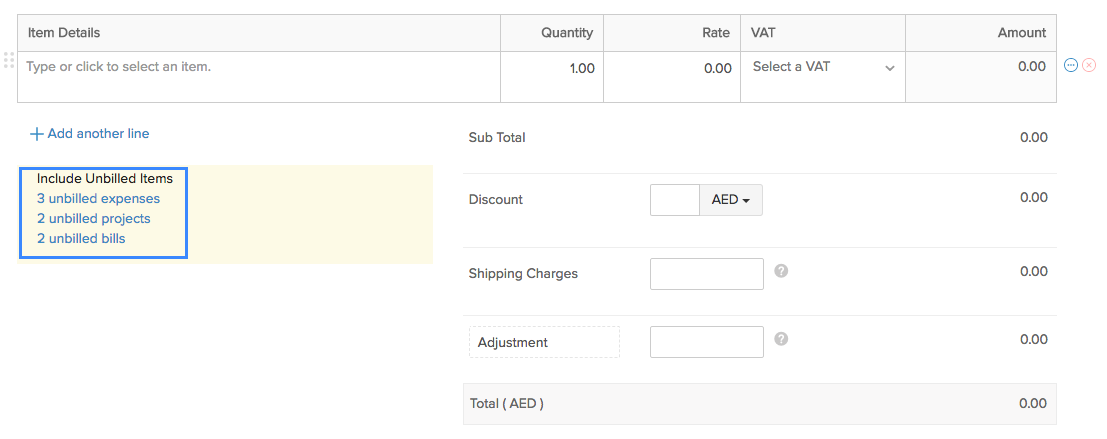 Multiple expenses invoices