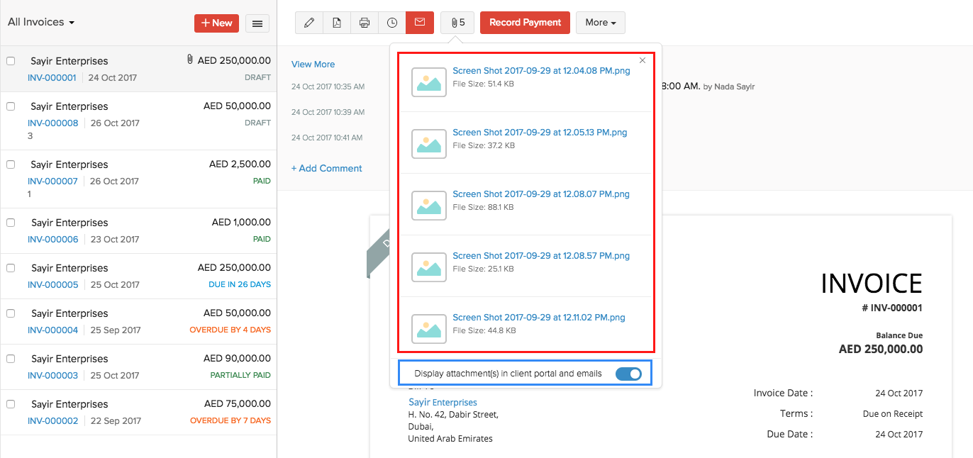Invoices | User Guide | Zoho Books