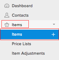 Items | User Guide | Zoho Books