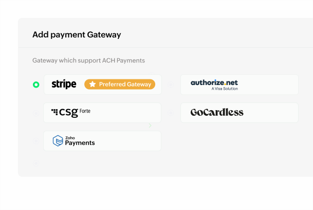Instant ACH payment processing & acceptance | Zoho Billing