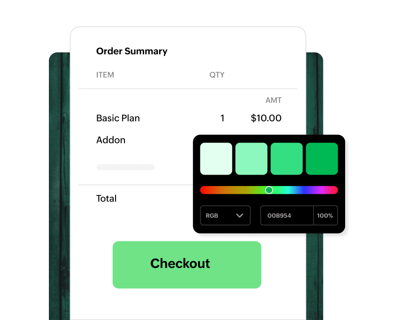 Customize billing templates to echo your business brand