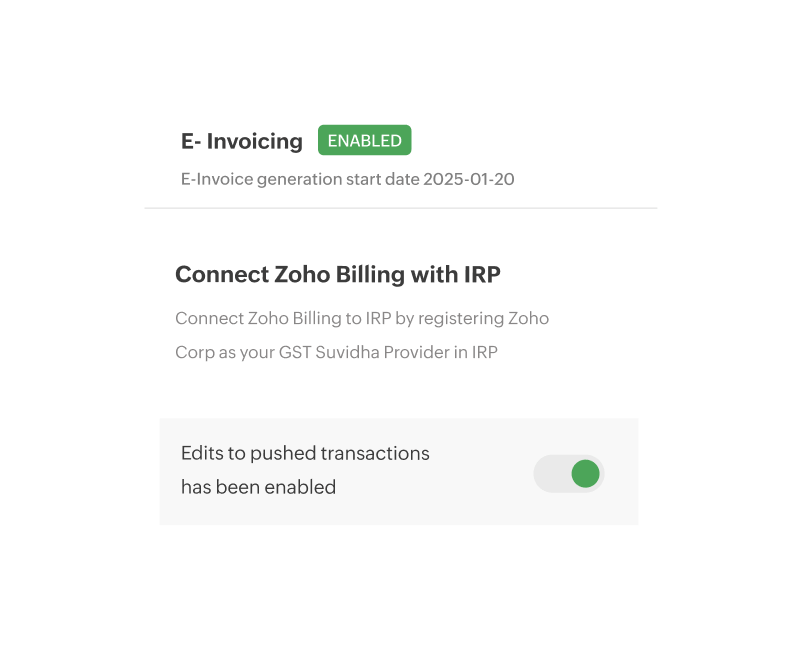 E-invoicing software | GST e-invoicing system | Zoho Billing