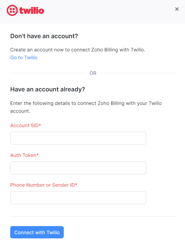 Twilio Sms Integration Help Zoho Billing