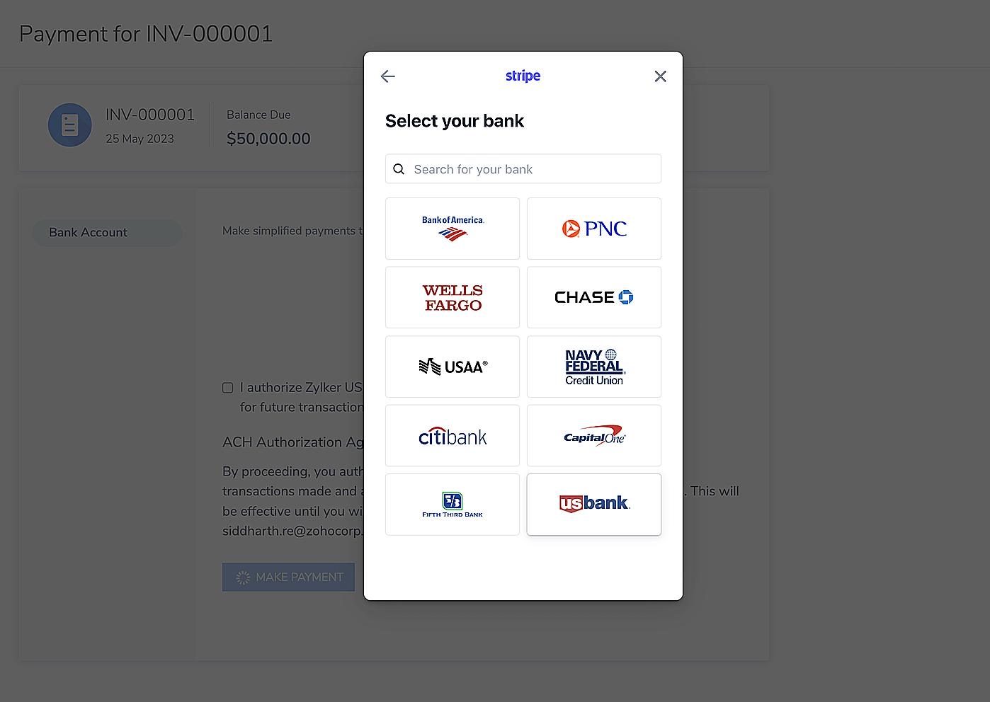 Stripe | Help | Zoho Billing