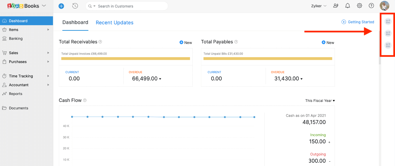 Key Configuration Of Widgets Developer Zoho Books