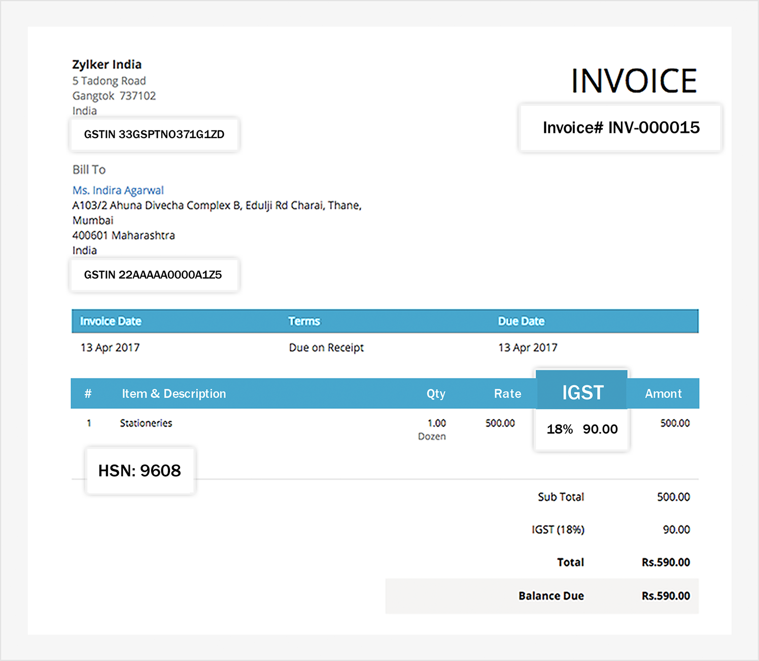 GST Invoices Create And Send GST Compliant Invoices Zoho Books