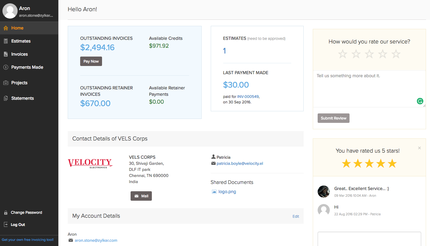 Client Portal | Help | Zoho Books Client Portal | Help | Zoho Books