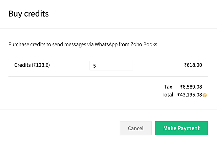 WhatsApp - Zoho Books Integration | Help | Zoho Books