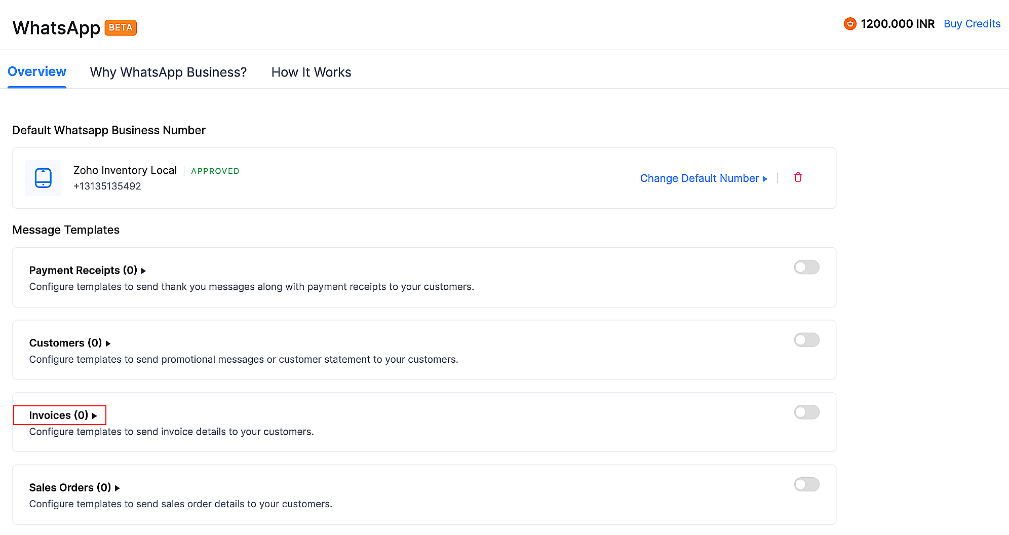 WhatsApp - Zoho Books Integration | Help | Zoho Books