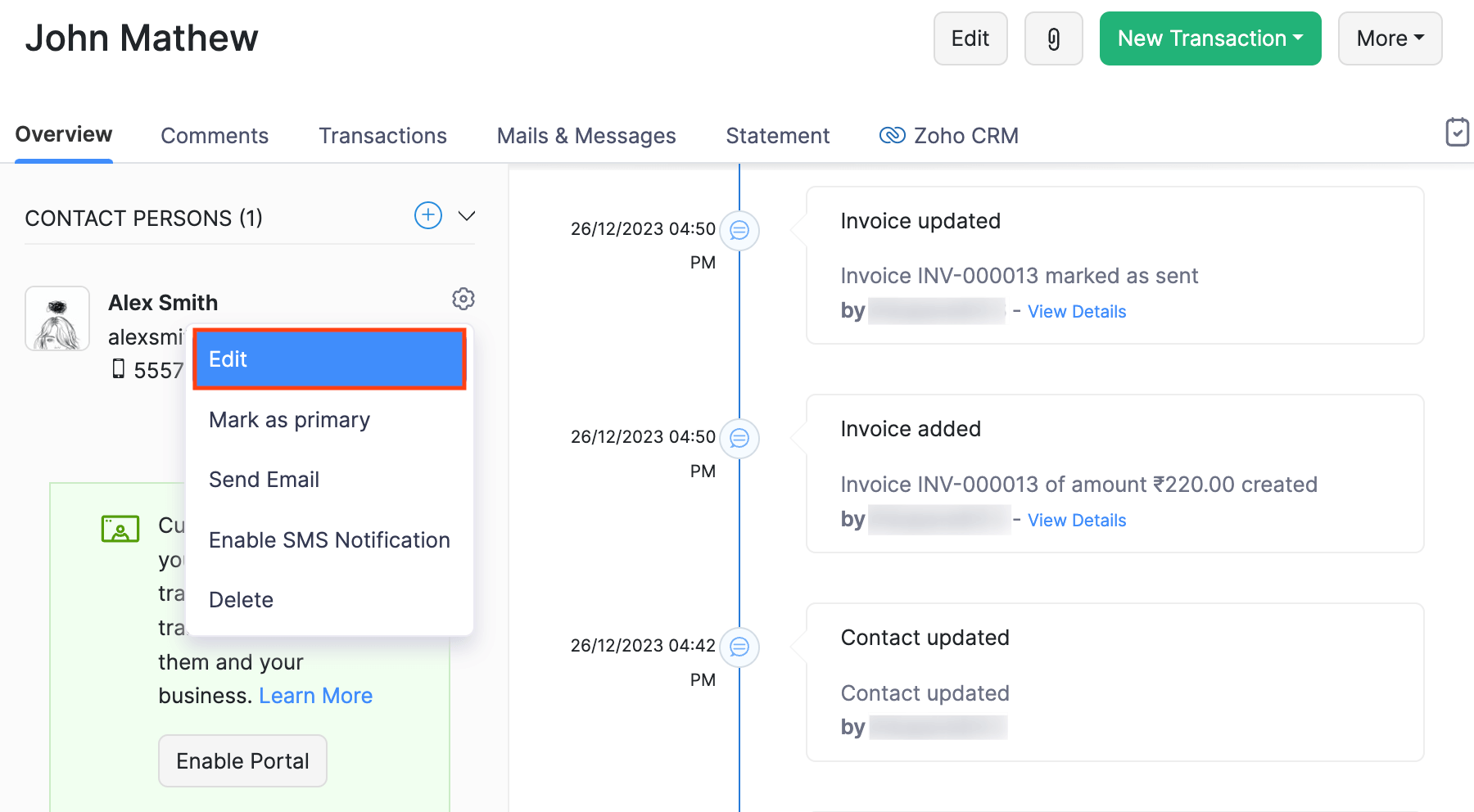 WhatsApp - Zoho Books Integration | Help | Zoho Books
