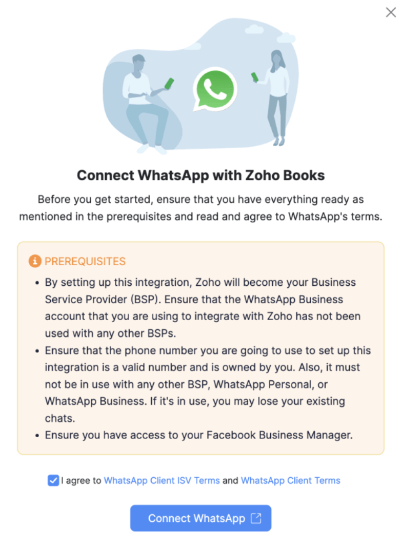 WhatsApp - Zoho Books Integration | Help | Zoho Books