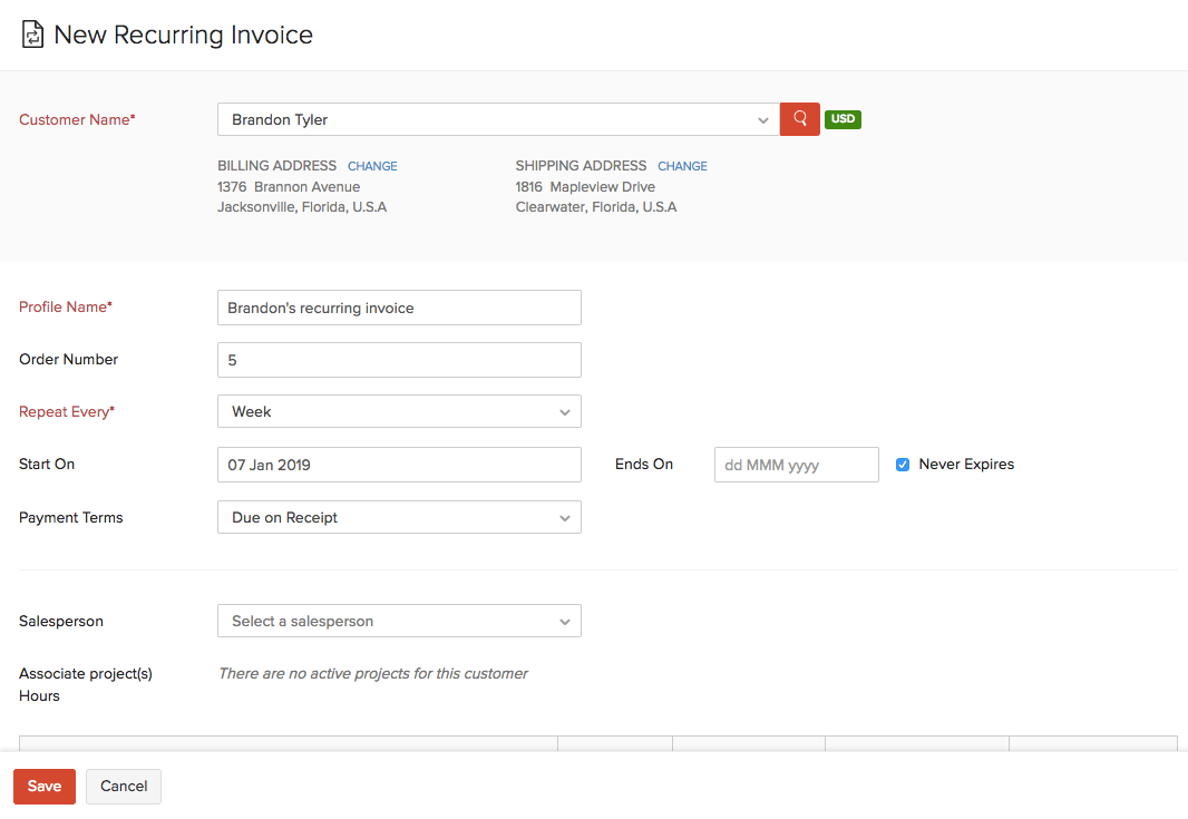 Create And Send Recurring Invoices Help Zoho Books