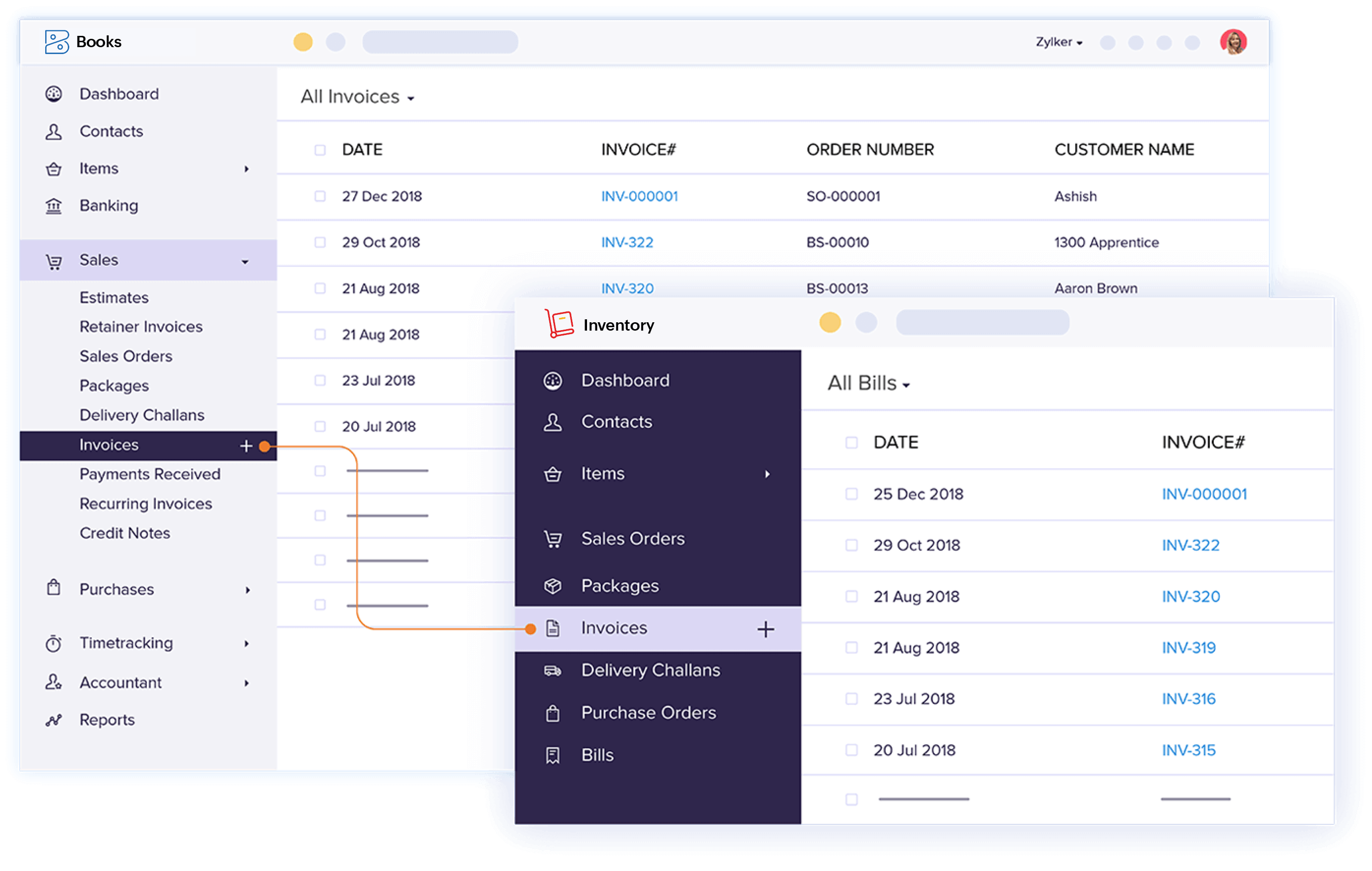Zoho Books - Zoho Inventory | Integration