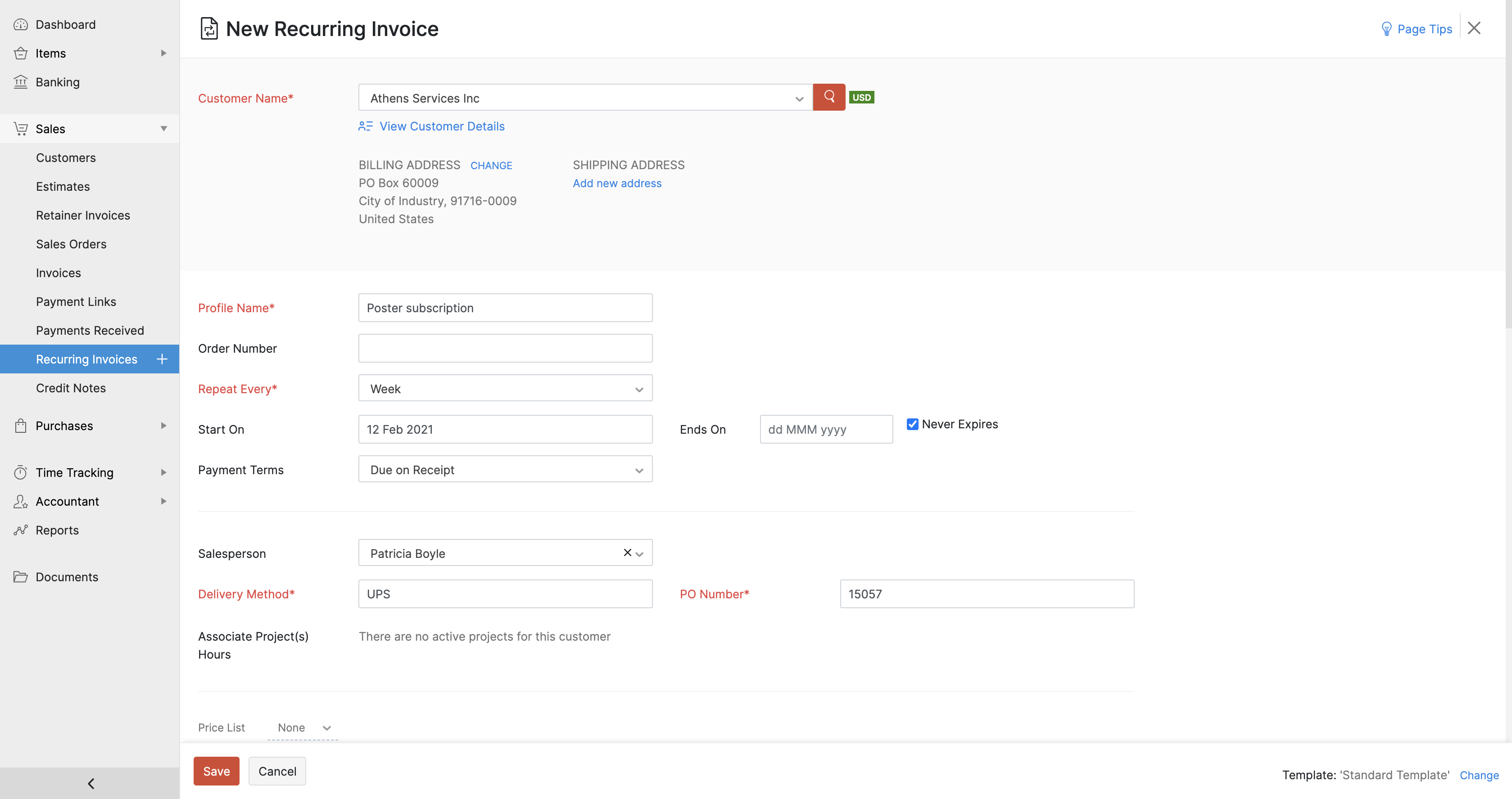 Recurring Invoice Faq Zoho Books