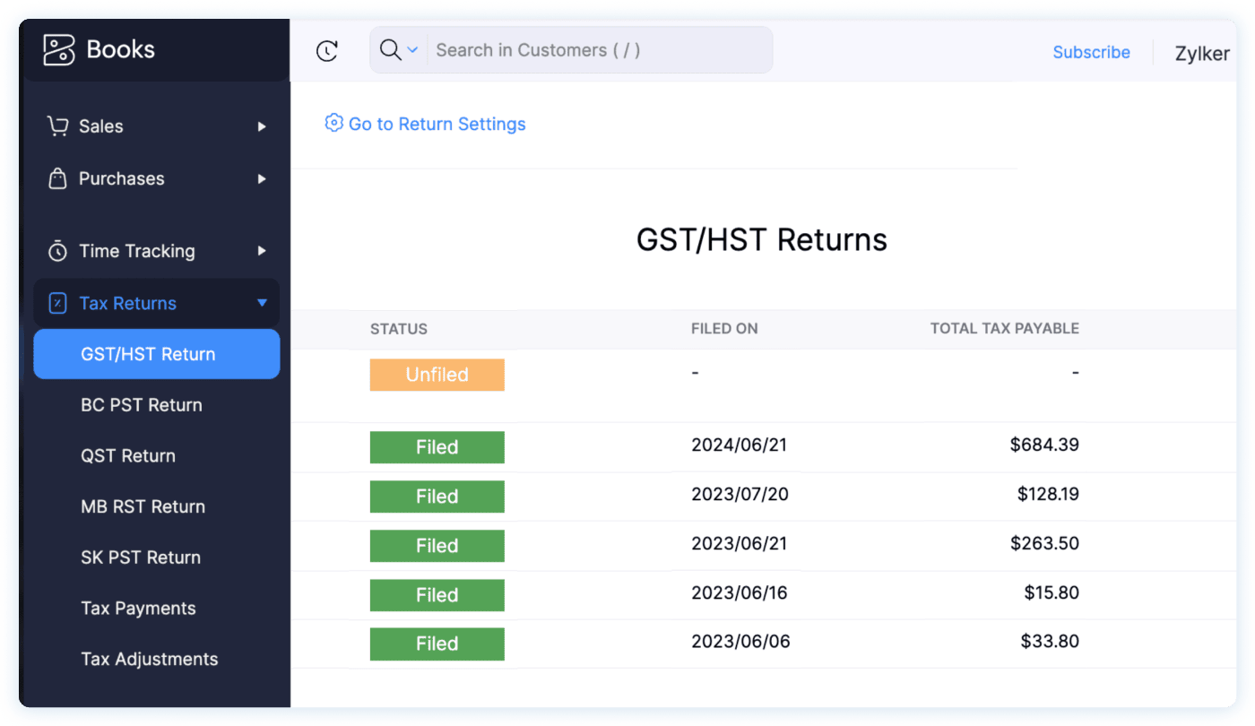 Tax accounting software for small businesses | Zoho Books