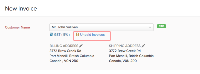 Invoices|Help document