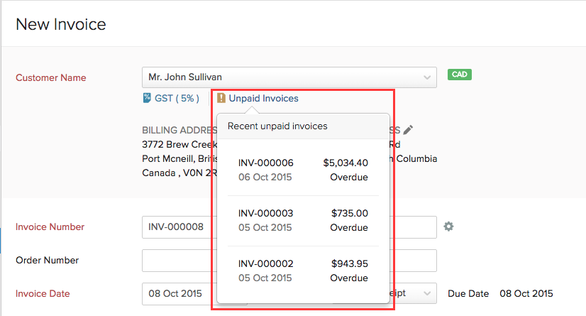 Invoices|Help document