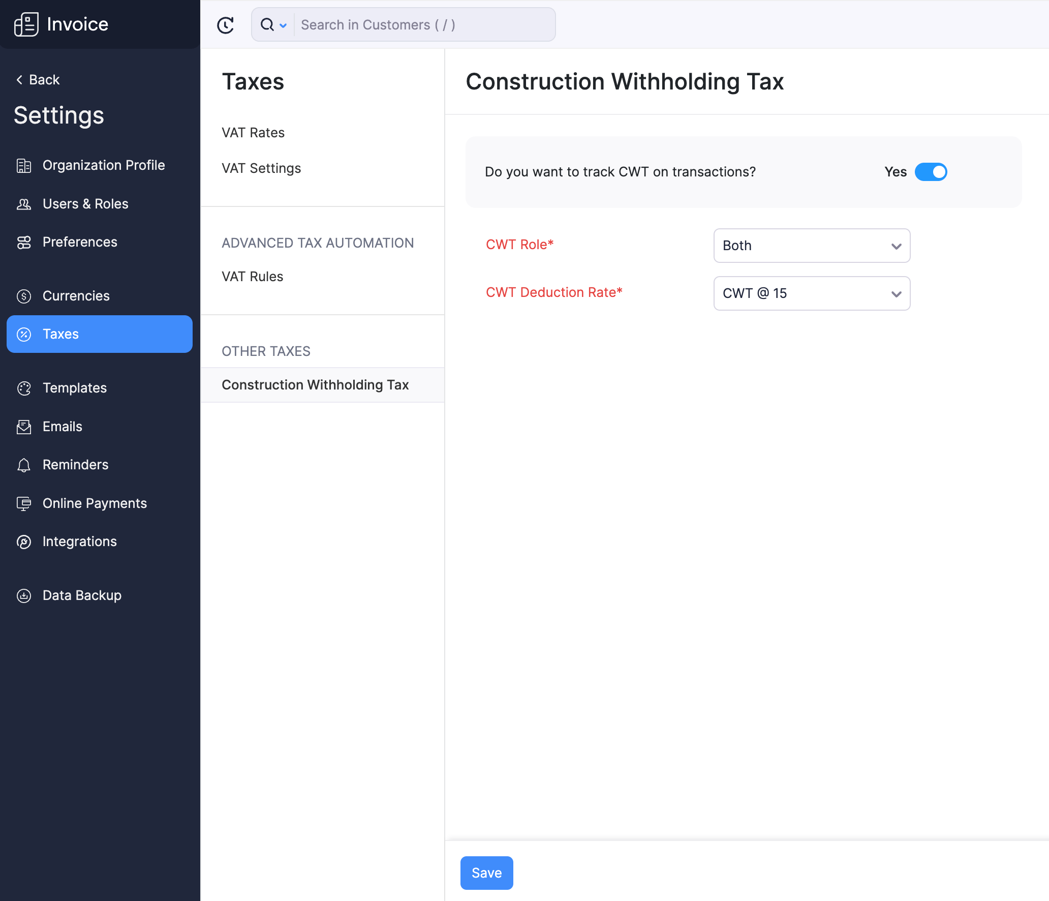 CWT | Help | Zoho Invoice