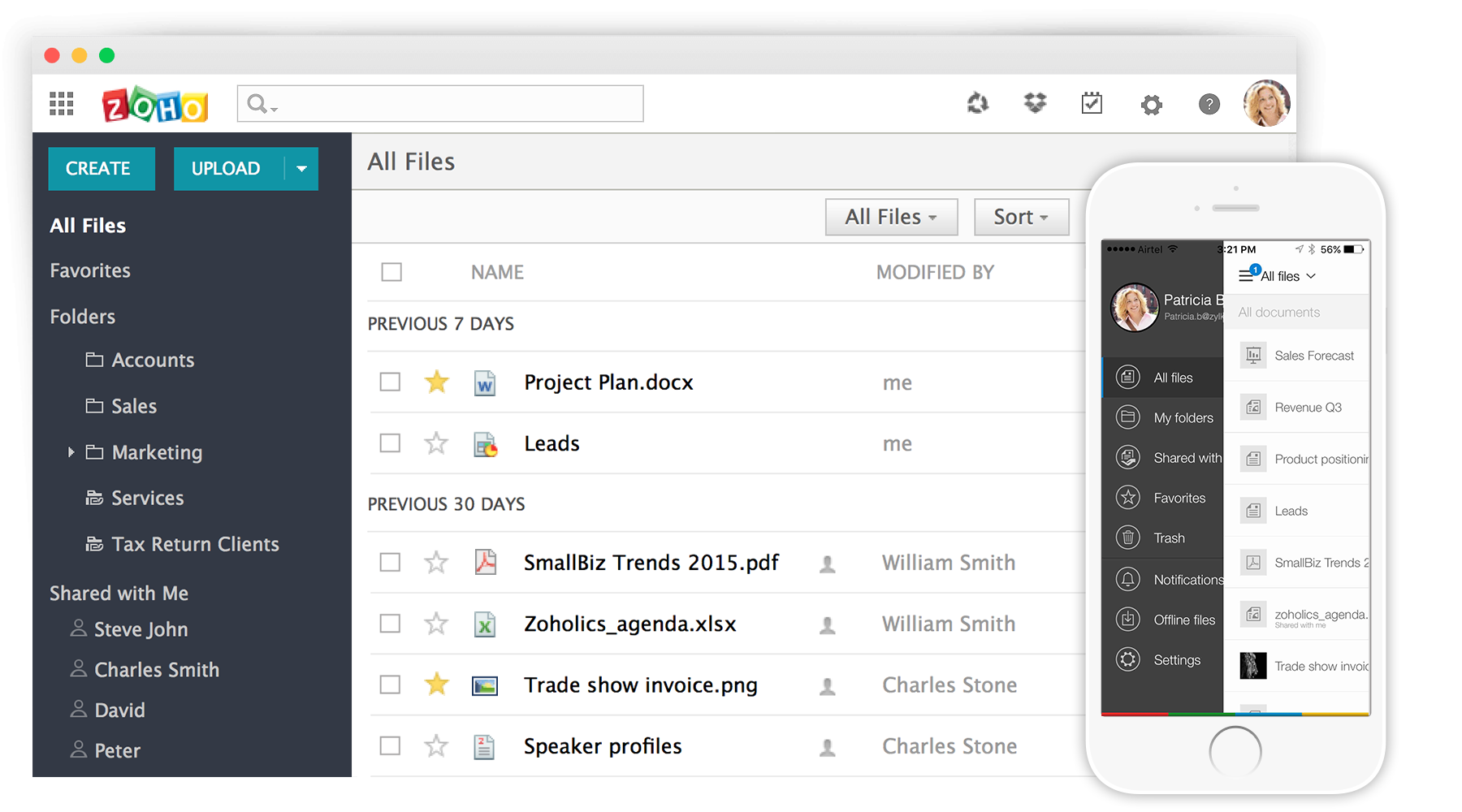 Online File Storage Document Management Software Zoho Docs