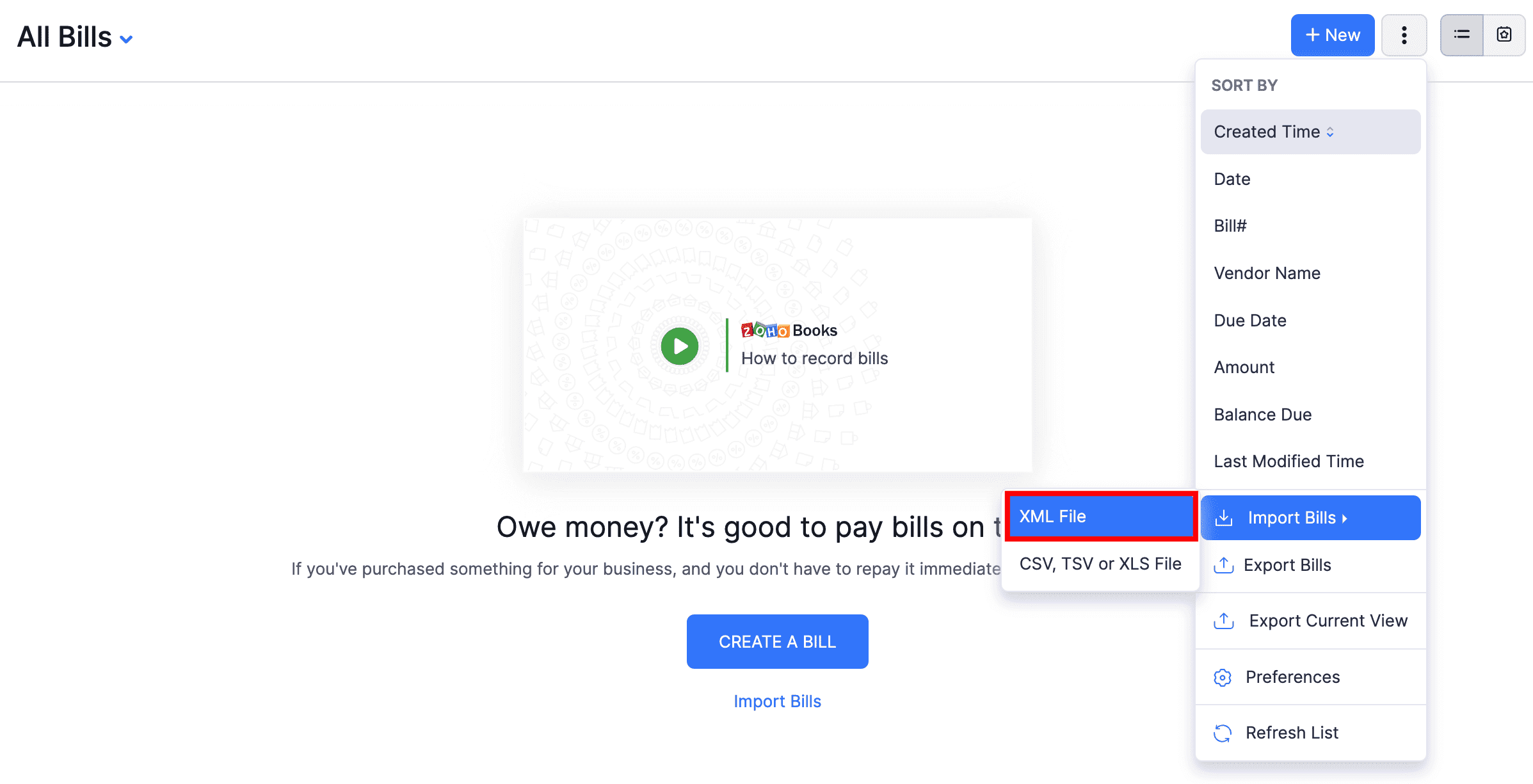 Importar fle XML | Preguntas frecuentes | Zoho Books