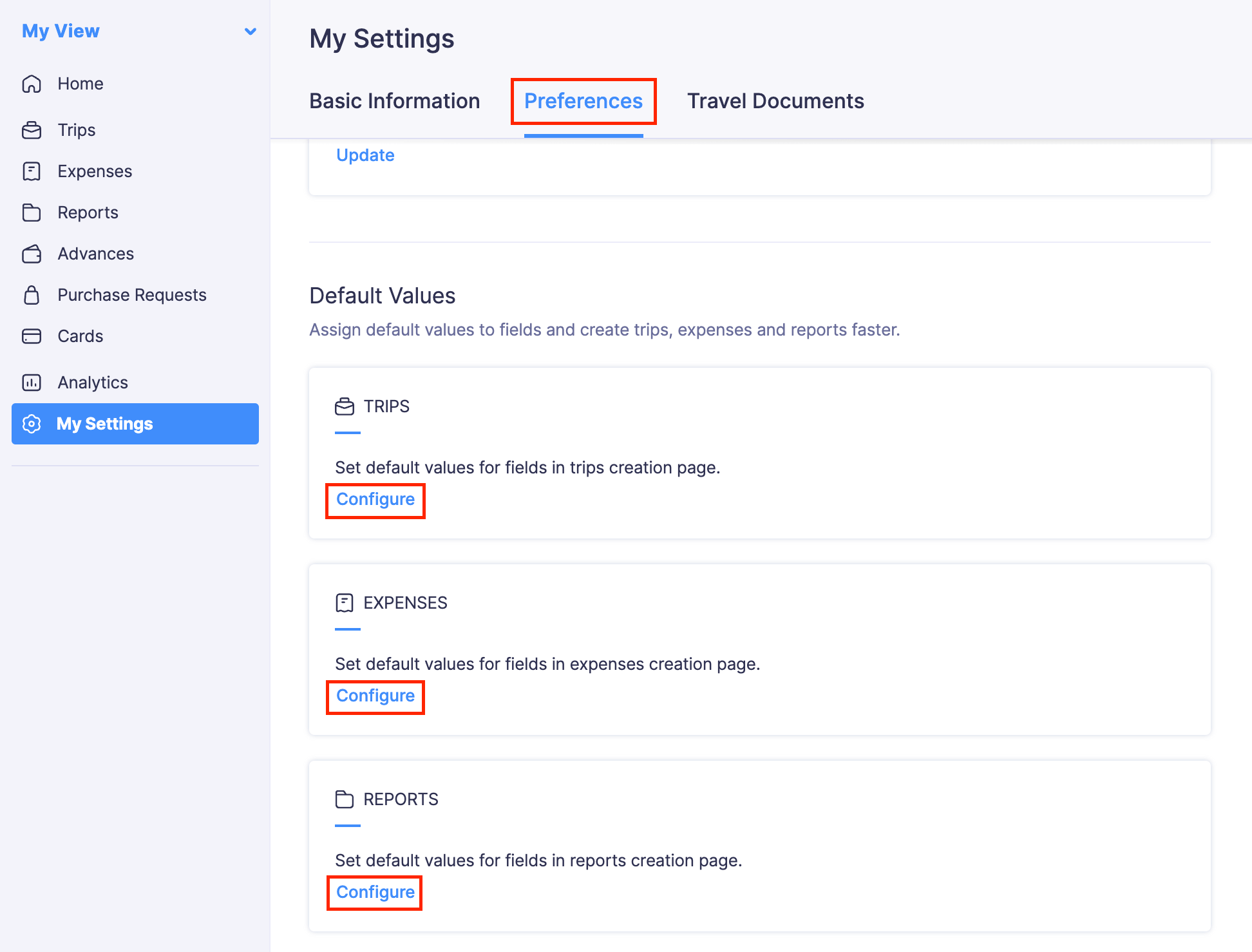 Set Default Values | My Settings | User Guide | Zoho Expense Set Default Values | My Settings | User Guide | Zoho Expense