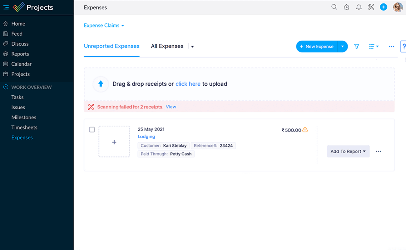 Zoho Projects Integration | Zoho Expense