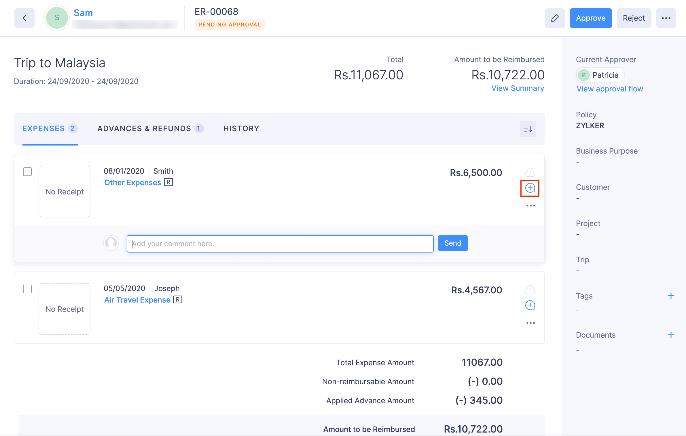 Can Approvers Add Comments To A Report If Yes How FAQ Zoho Expense