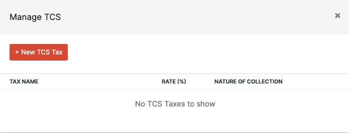 Adding TCS Rates | FAQ | Zoho Books