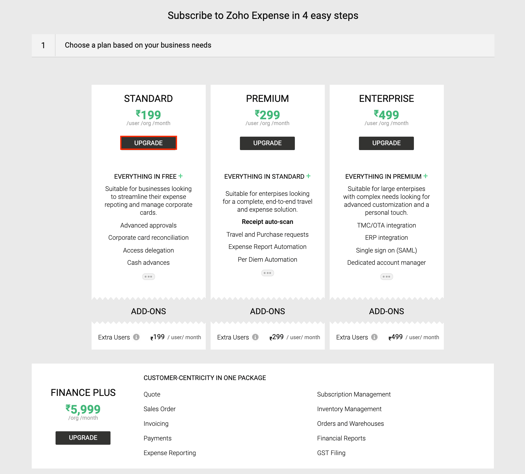 Subscription | User Guide | Zoho Expense