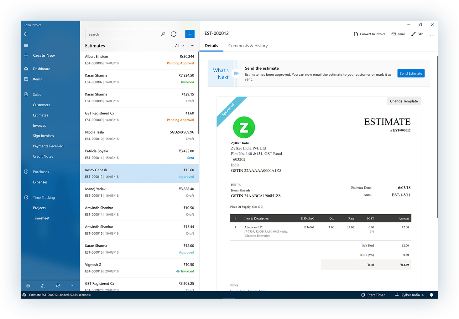 Invoicing software for windows | Zoho Invoice