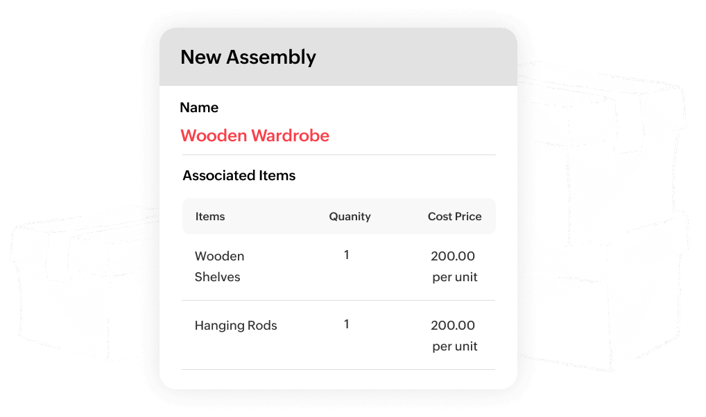 Item groups & composite items | Assemblies | Zoho Inventory