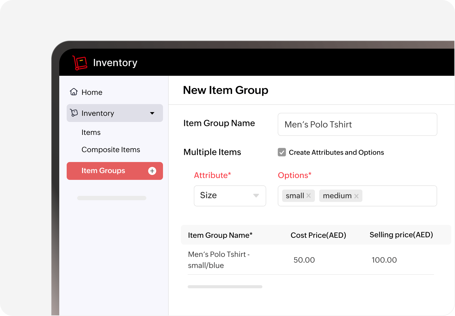 Item groups & composite items | Assemblies | Zoho Inventory