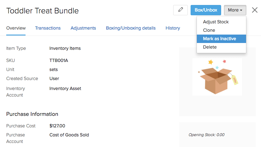 Composite Items in Zoho Inventory