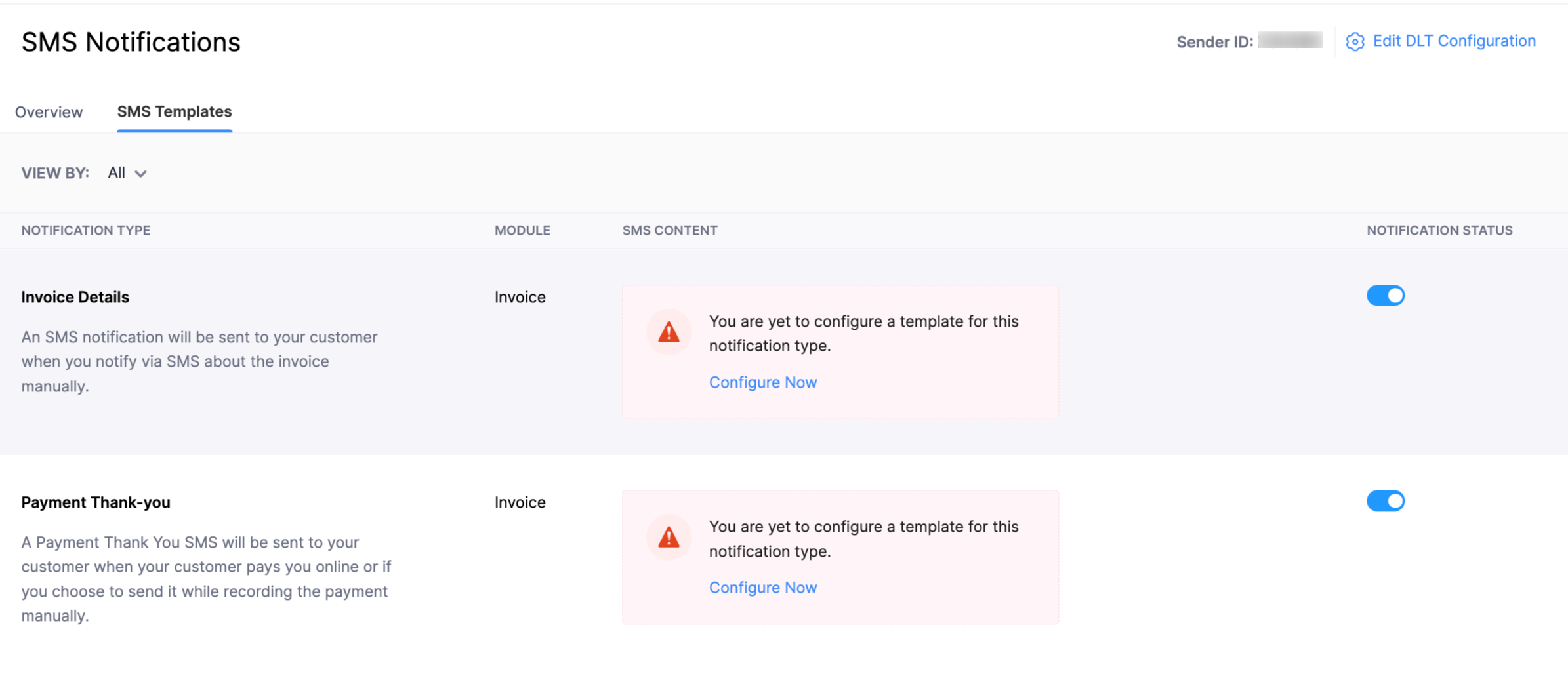 SMS Notifications | User Guide | Zoho Inventory SMS Notifications | User Guide | Zoho Inventory