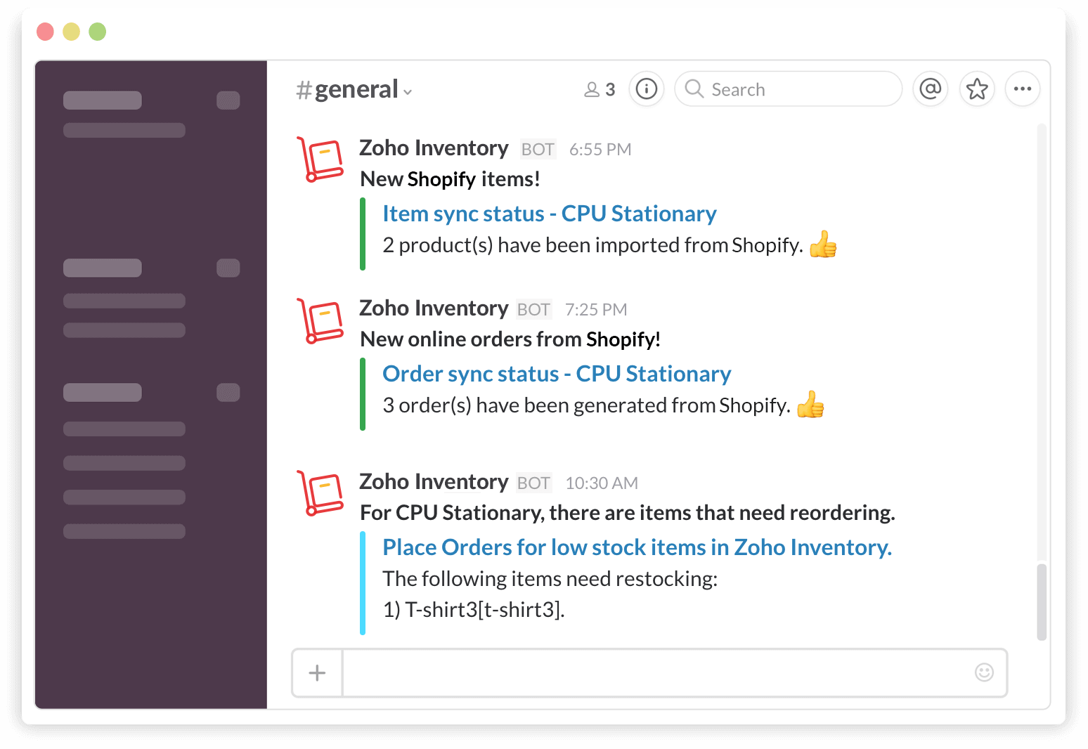 Zoho Inventory | Slack Integration