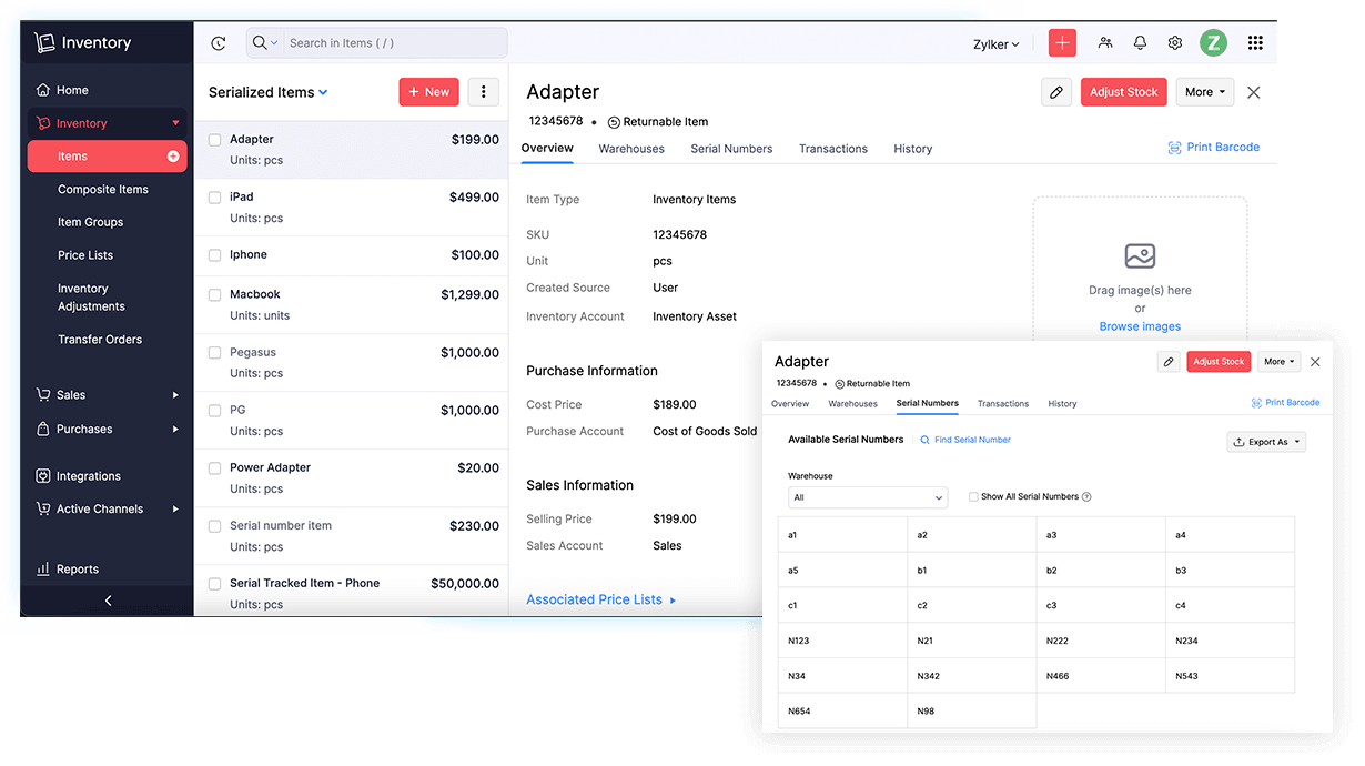 Inventory Tracking System Zoho Inventory