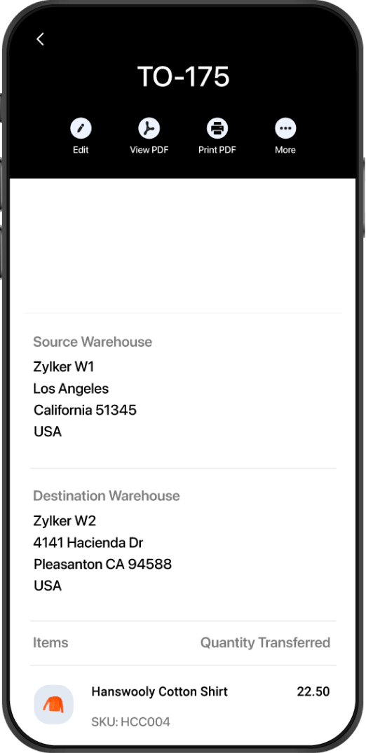 Zoho inventory mobile app for Android & iOS devices