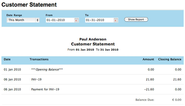 Zoho Invoice - Customers