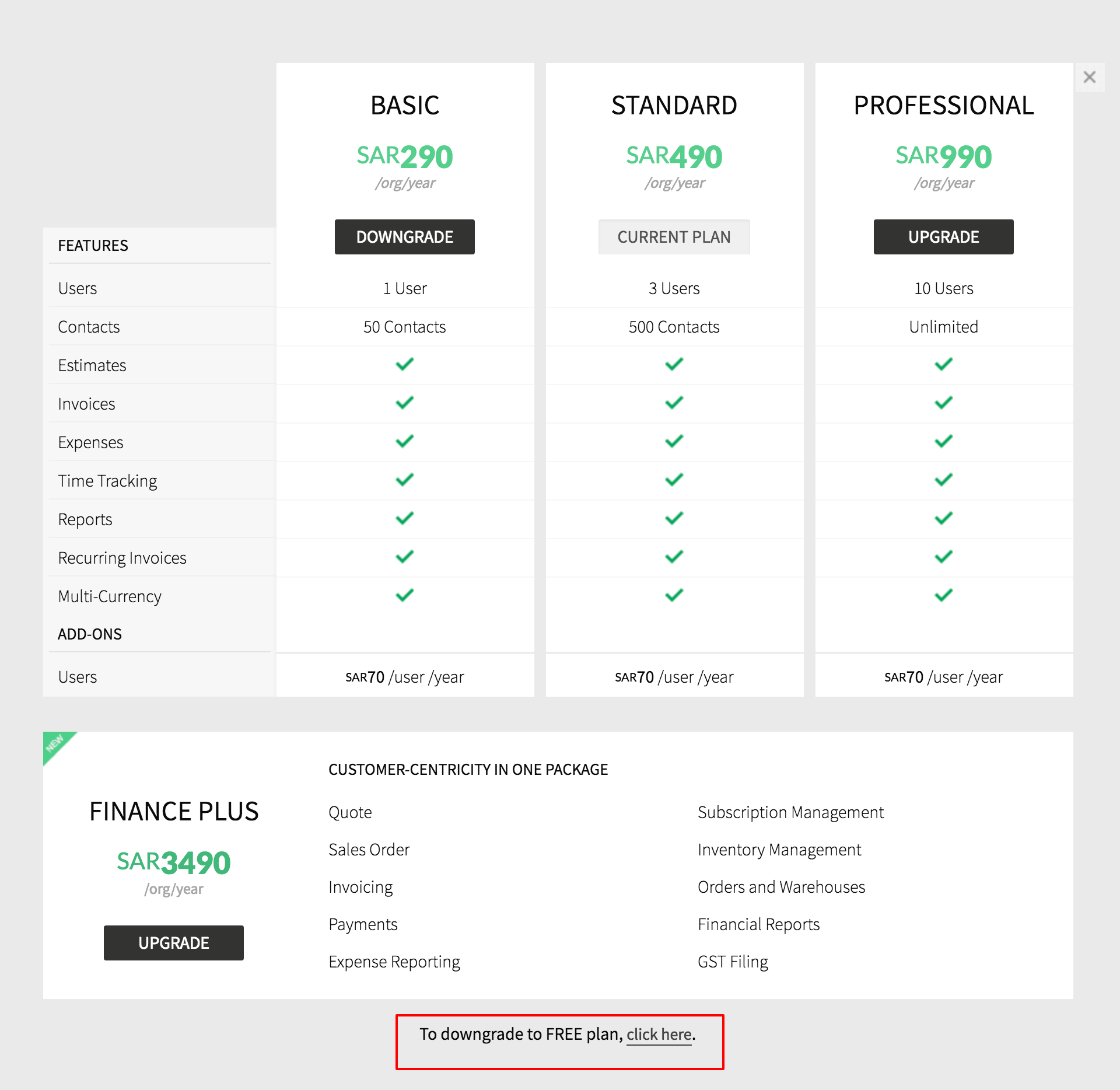 Subscription, plan upgrade, plan downgrade update card and address ...