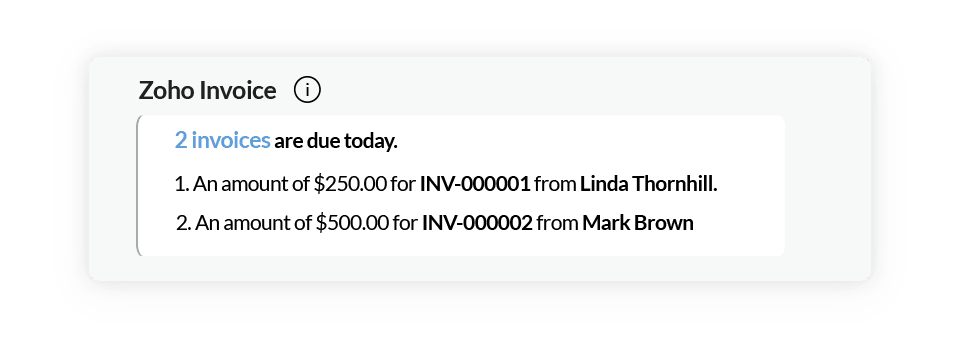 Zoho Cliq Integration | Zoho Invoice