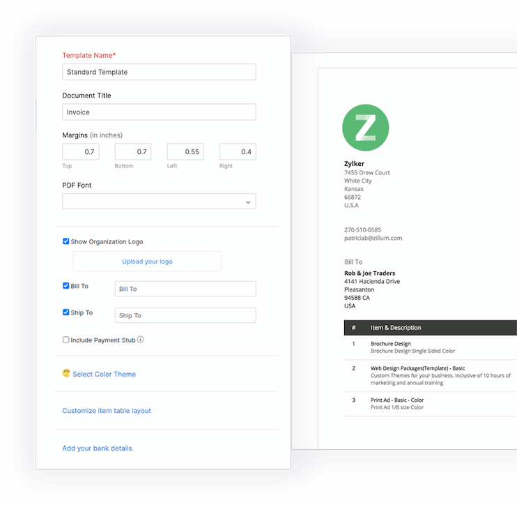 Invoice Template | Free Invoice Templates Download - Zoho Invoice Invoice Template | Free Invoice Templates Download - Zoho Invoice