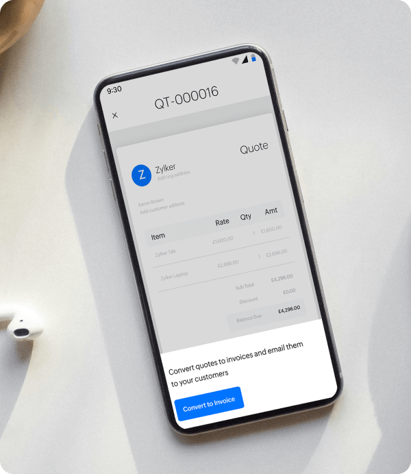Create and send polished business quotes | Zoho Invoice