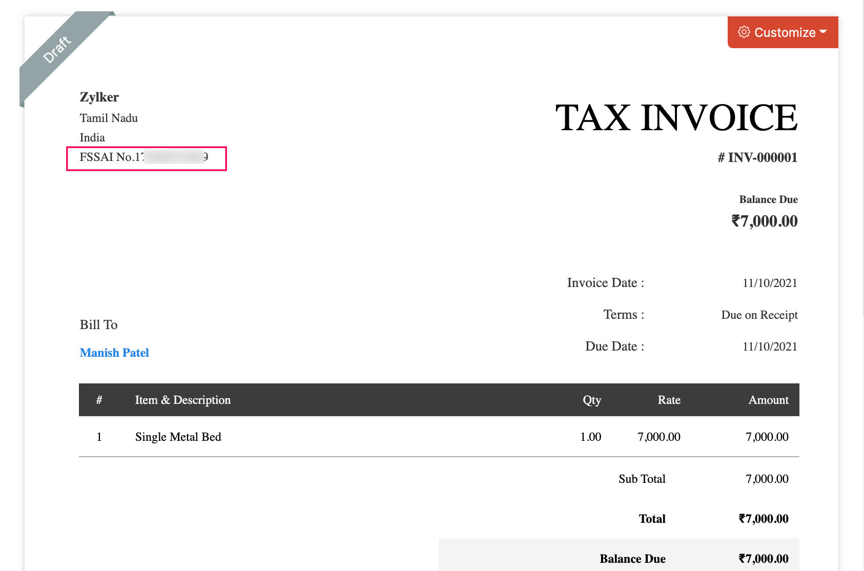 FSSAI Number FAQ Zoho Invoice