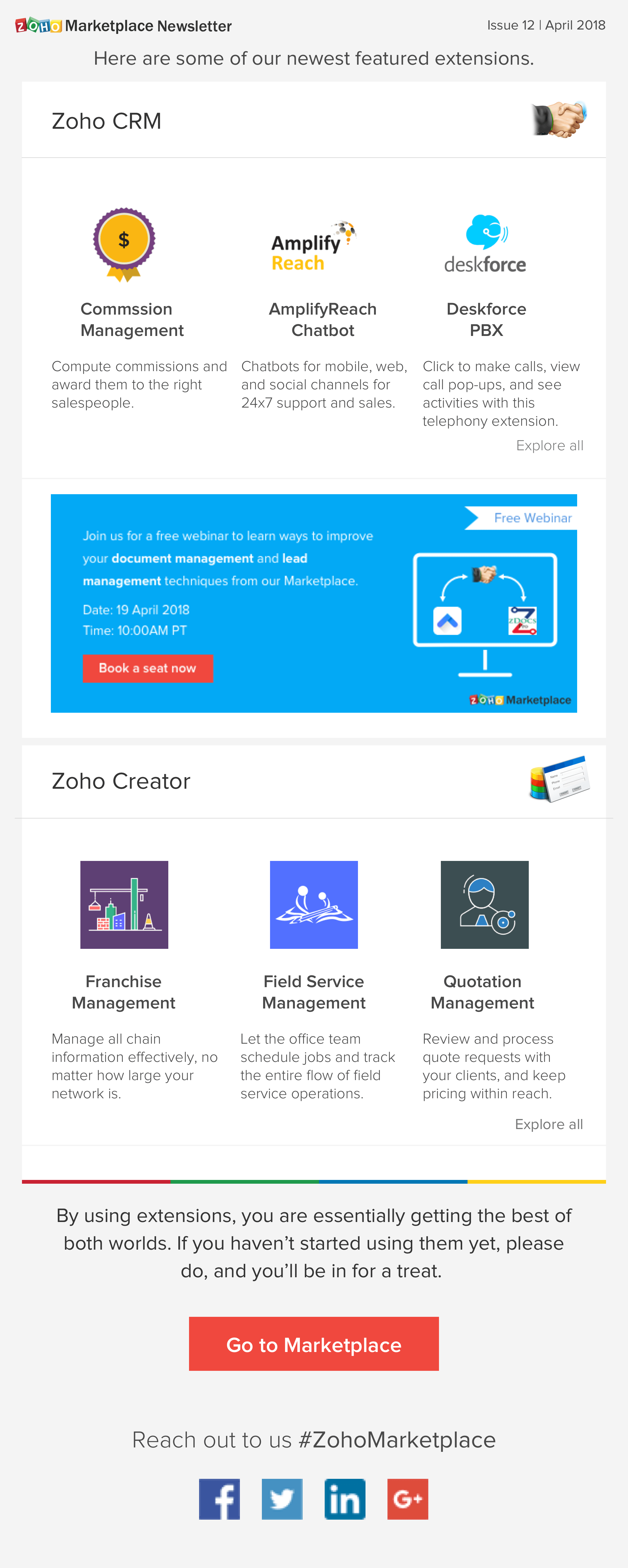 Zoho Marketplace Newsletters-A collection of updates and happenings ...