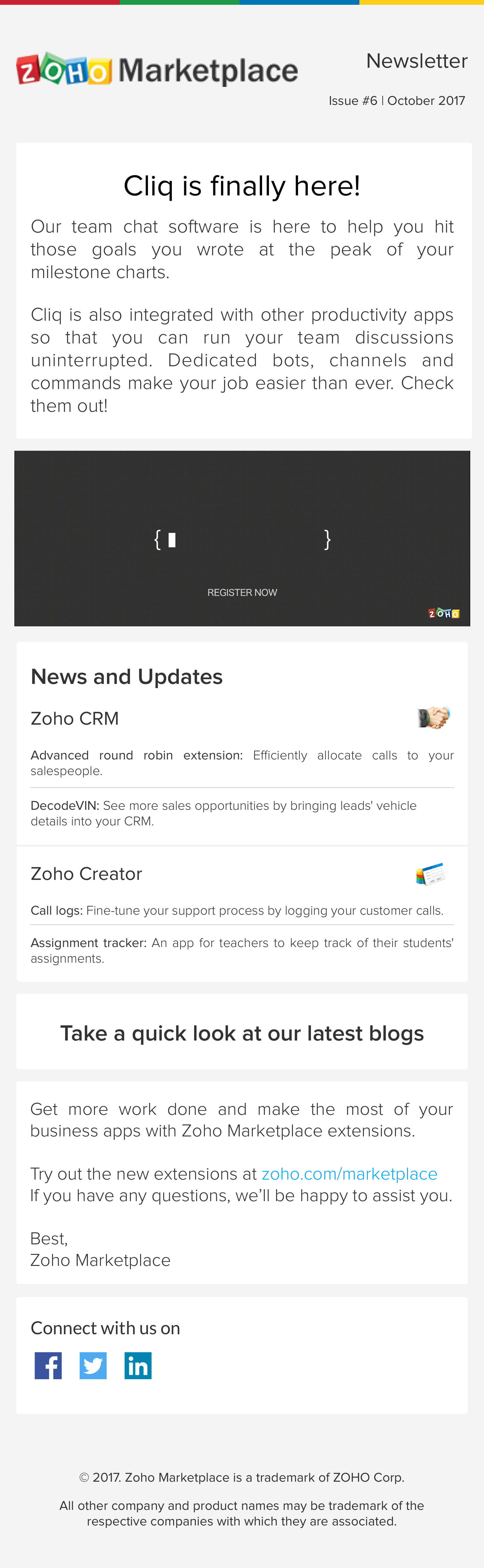 Zoho Marketplace Newsletters-A collection of updates and happenings ...