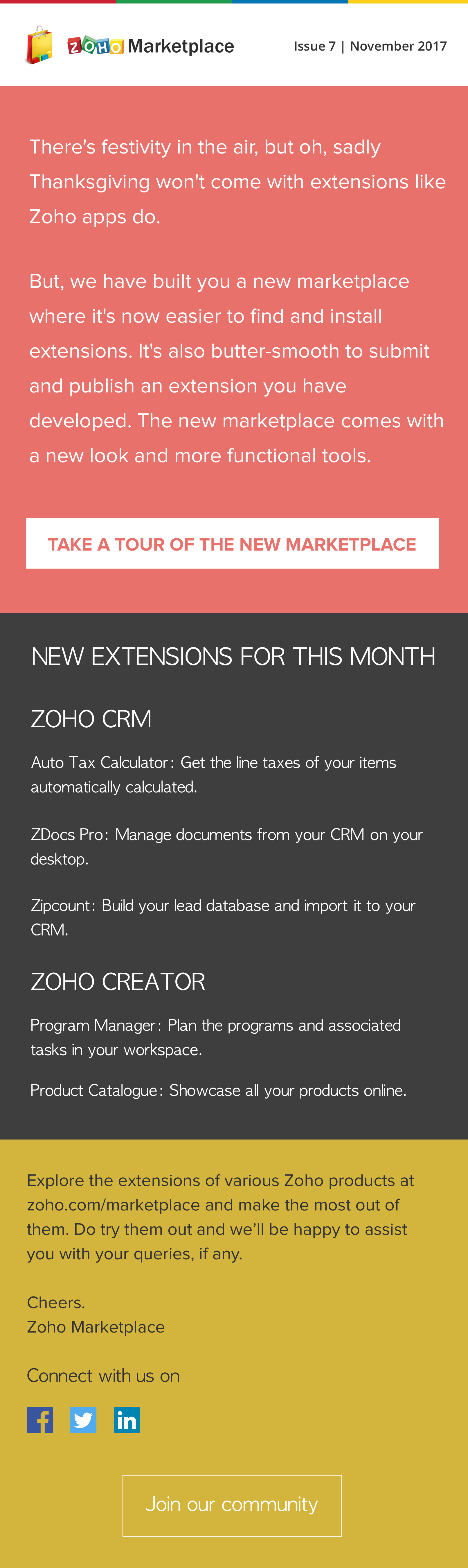 Zoho Marketplace Newsletters-A collection of updates and happenings ...