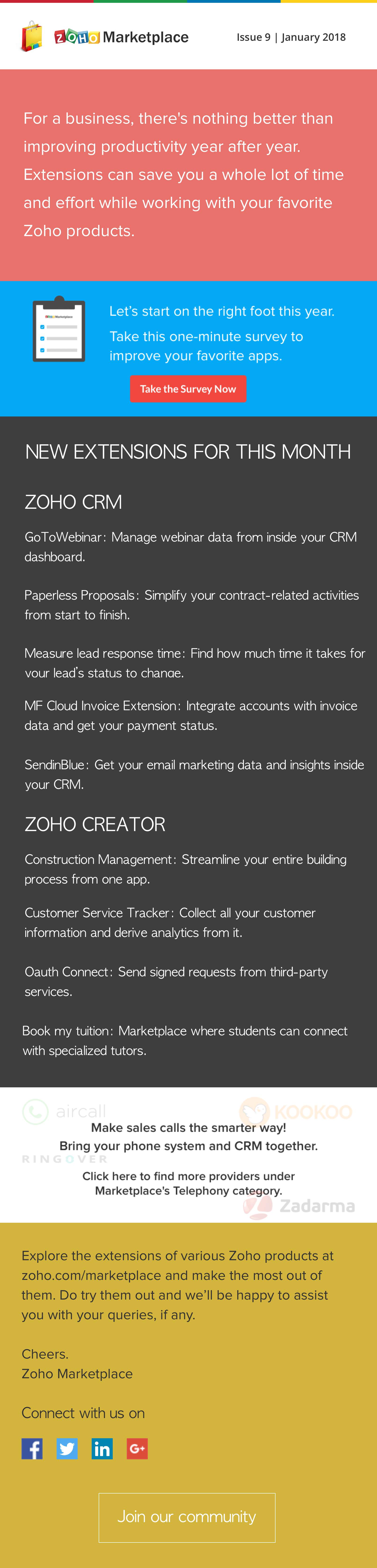 Zoho Marketplace Newsletters-A collection of updates and happenings ...