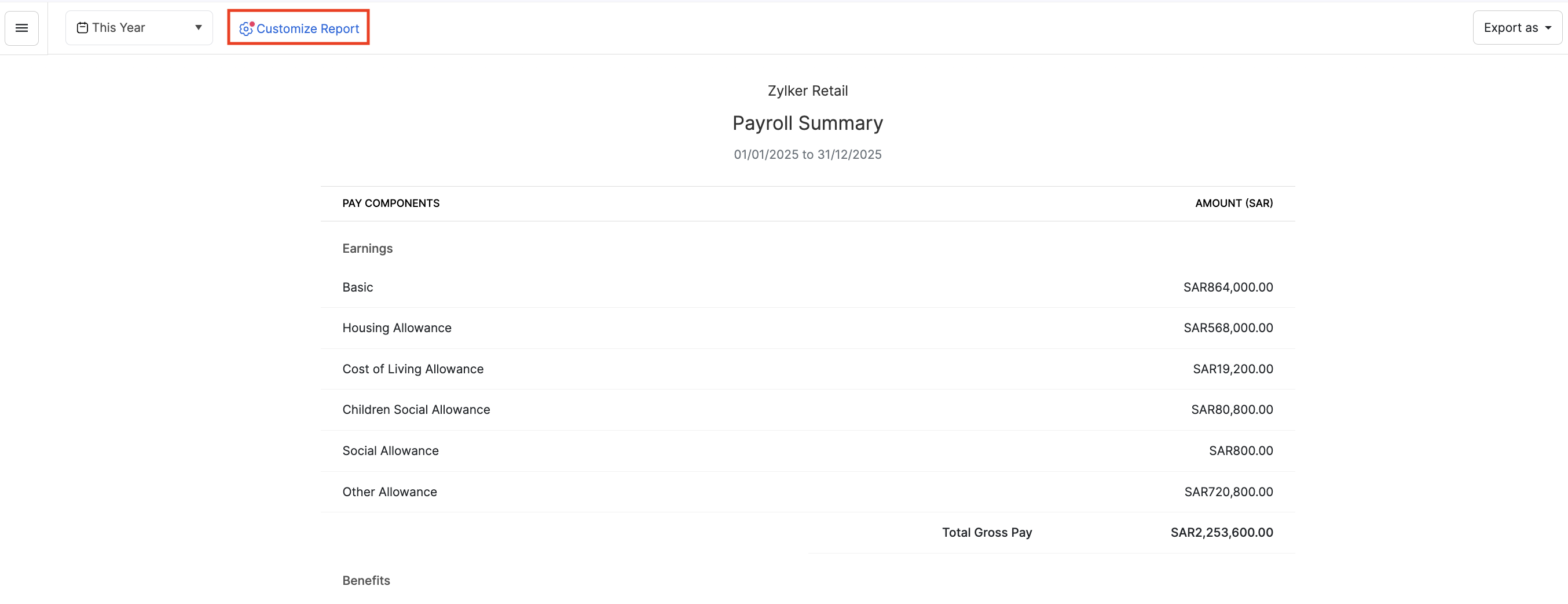 Reporting Tags | Zoho Payroll | Help